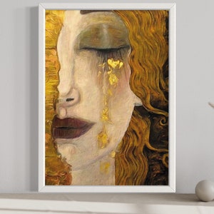 The Golden Tears, Gustav Klimt Art Canvas Print Poster, Canvas Wall Art ...