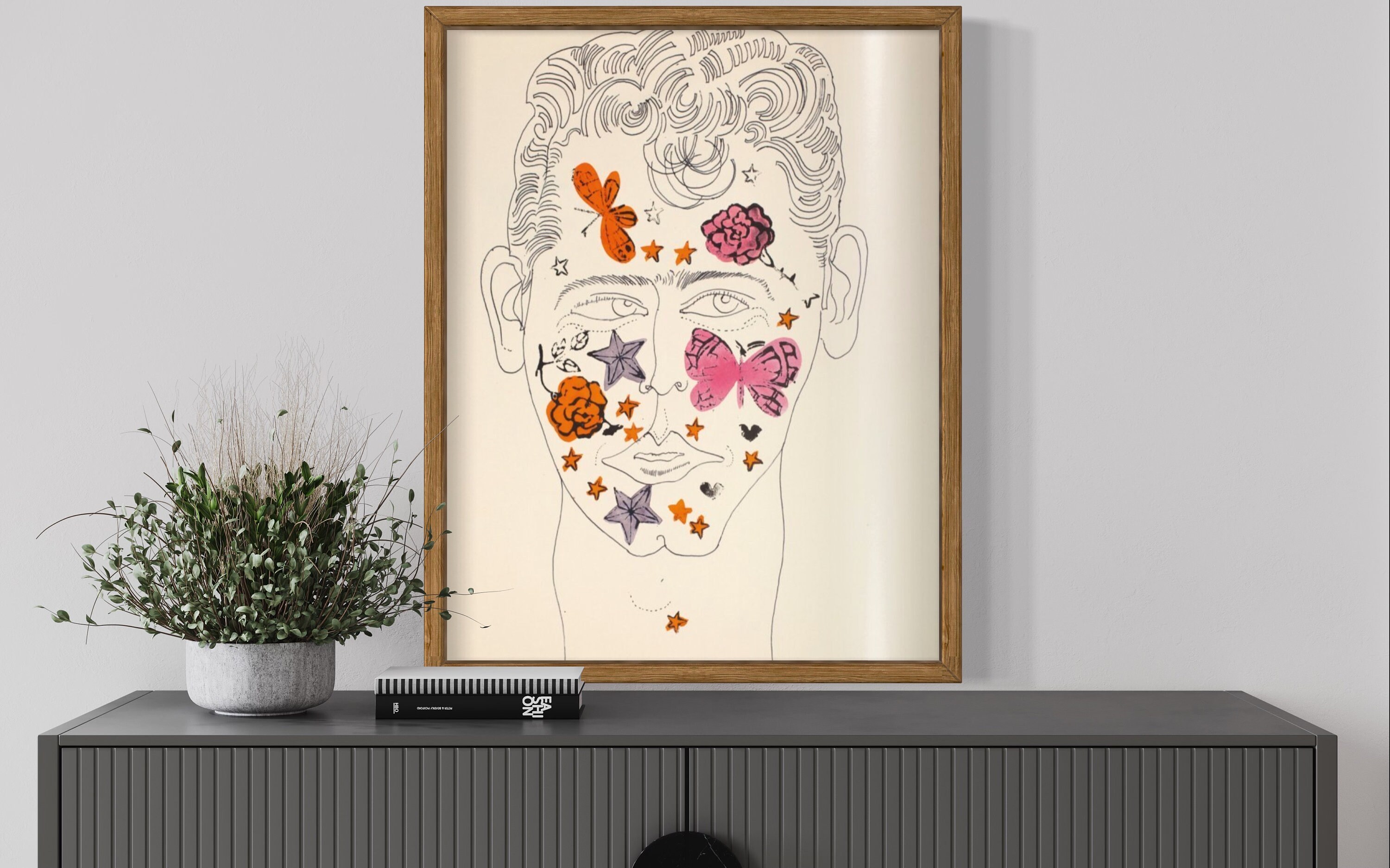 Rare Andy Warhol Drawing Canvas Wall Art Print Poster, Andy Warhol Line ...