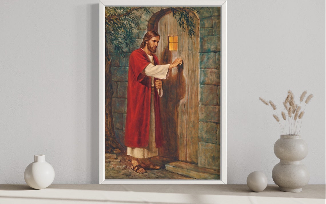 Jesus at the Door Wall Decor , Jesus Canvas Print , Greeting Jesus ...
