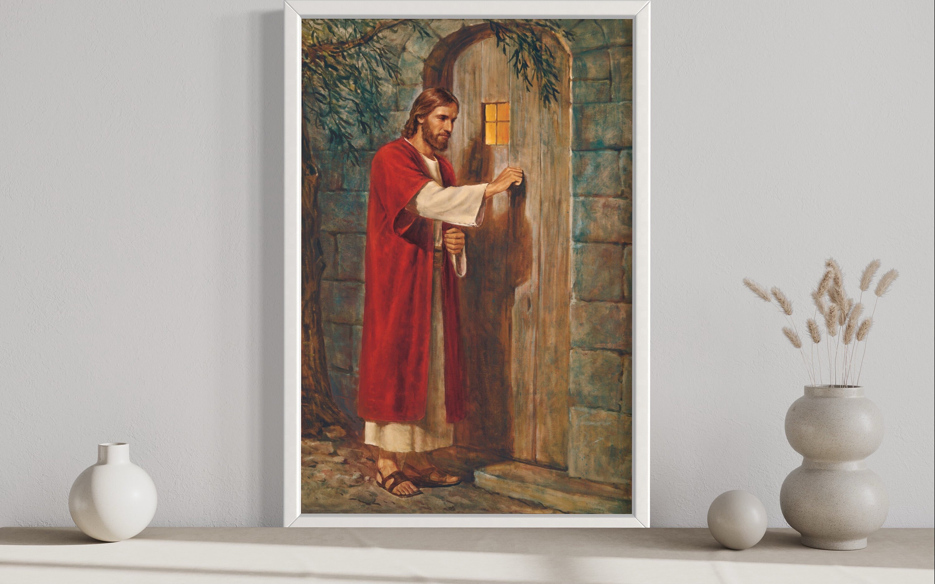 Jesus at the Door Wall Decor , Jesus Canvas Print , Greeting Jesus ...