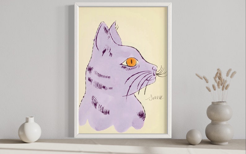 Andy Warhol Purple Cat Pop Art Canvas , Andy Warhol Purple Cat Print ...