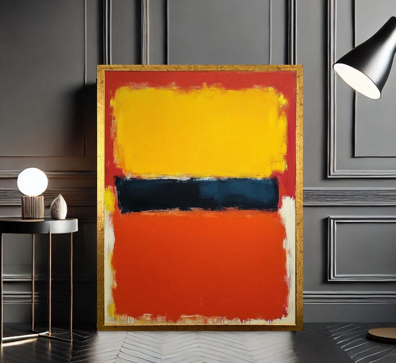 Mark Rothko Yellow Red Canvas Wall Art Print Modern Living Room Decor ...