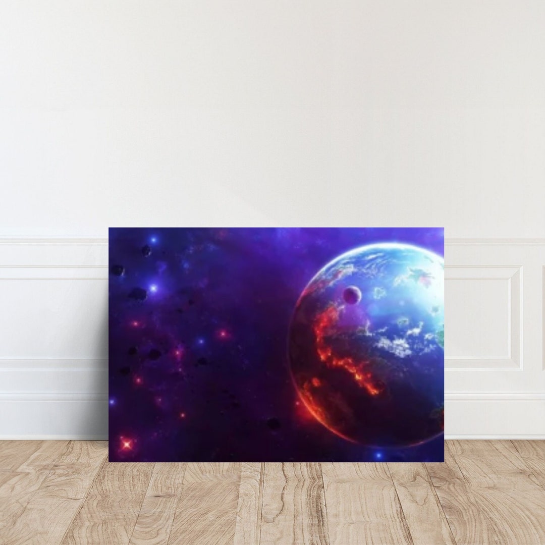 Huge Planet Earth Canvas, Home Decor Ready to Hang, Canvas Wall Art ...
