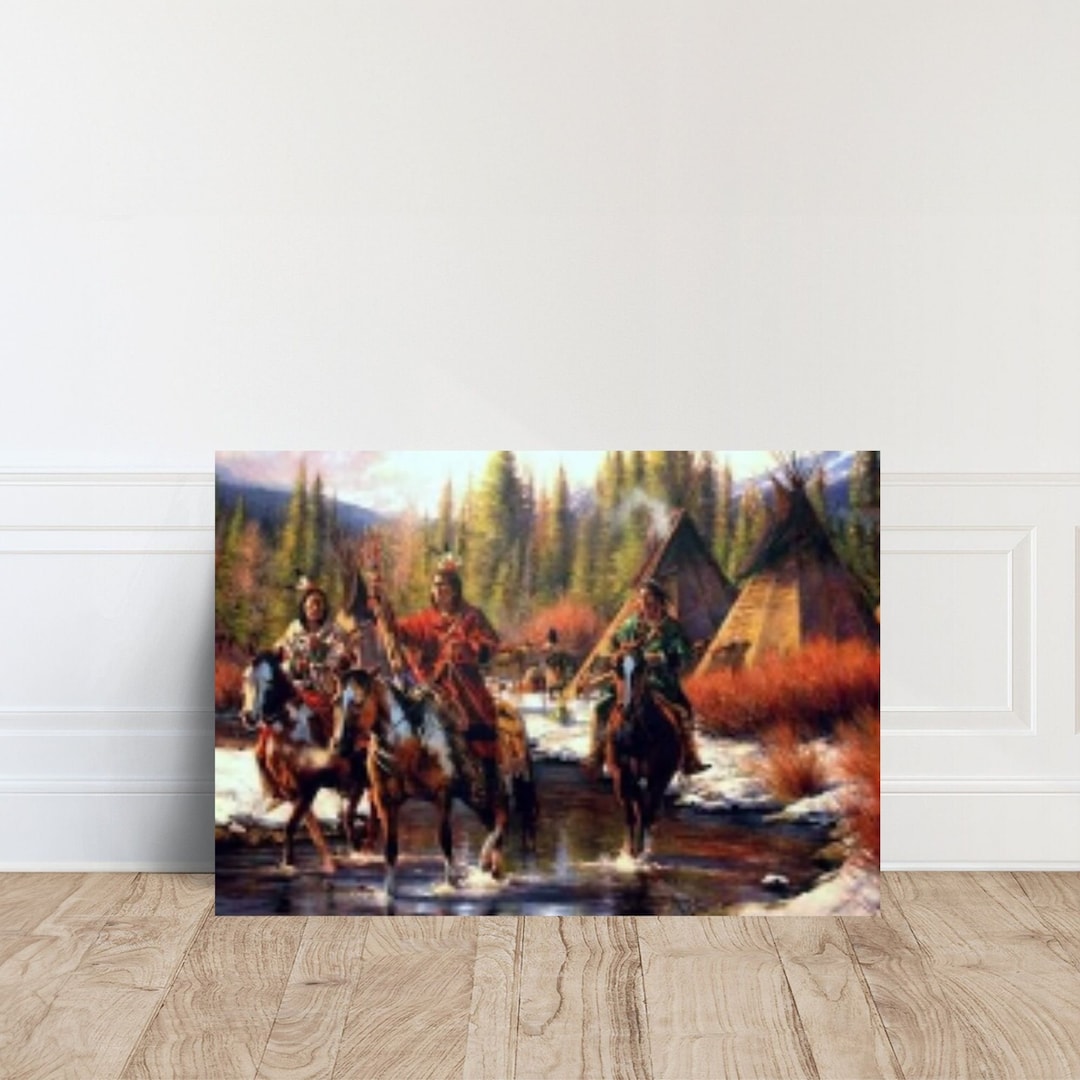 Cherokee Indian Painting Canvas, Home Decor Ready to Hang, Wall Art ...