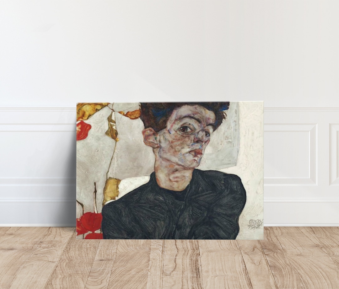 Egon Schiele Print, Self-portrait With Physalis (1912), Egon Schiele ...