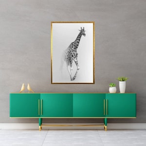 Giraffe Print in Black and White, Giraffe Print on Canvas, Home Decor ...