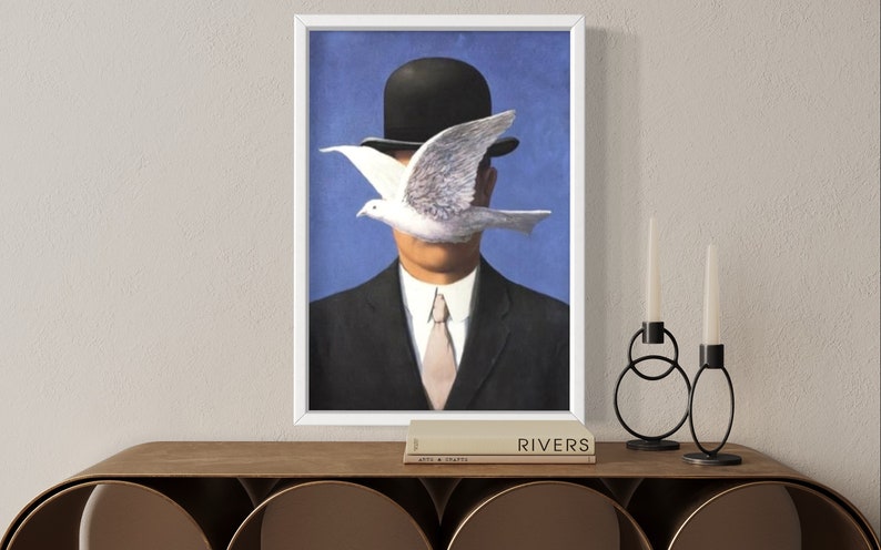 Rene Magritte Poster, Man in a Bowler Hat Print, Rene Magritte Print ...