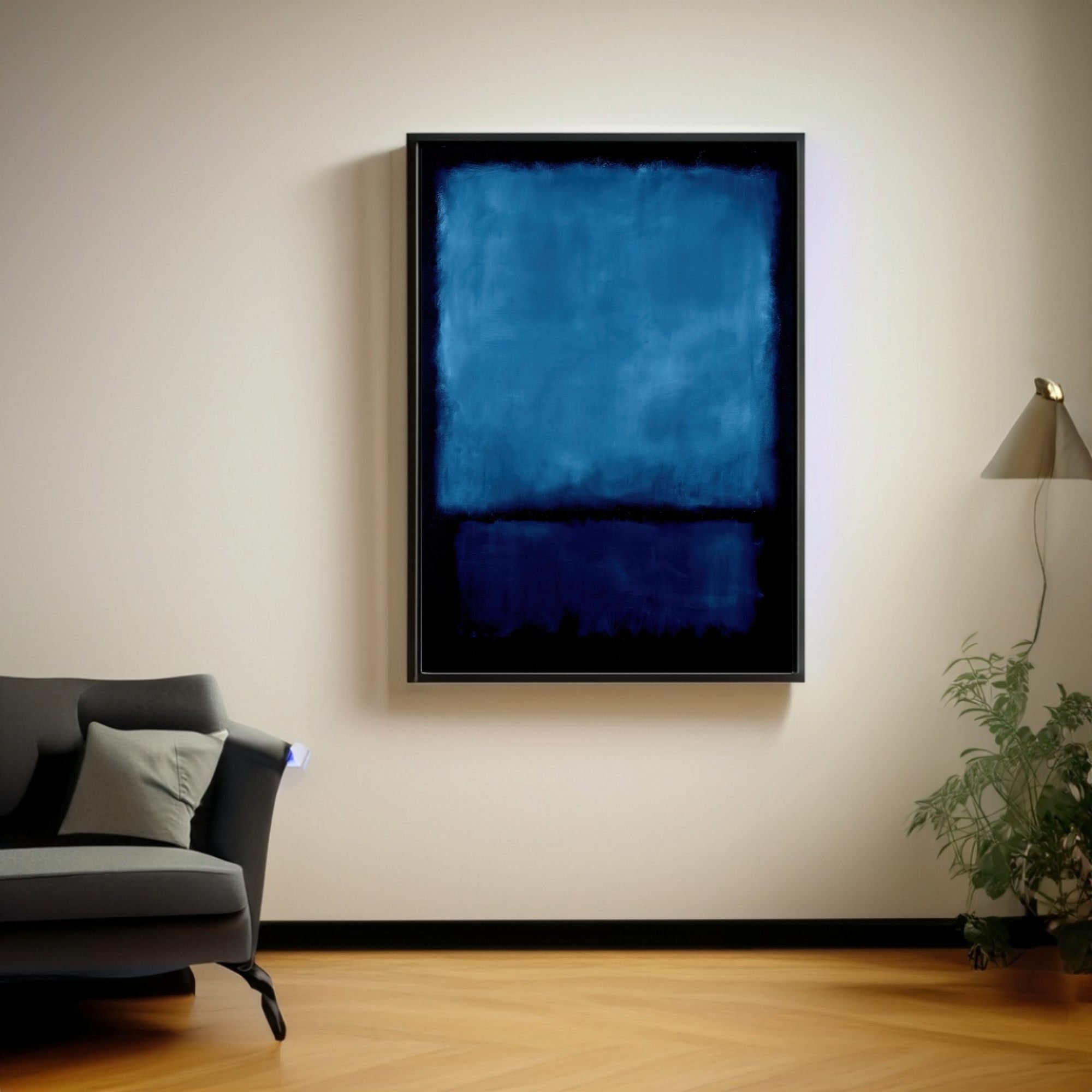 Mark Rothko Blue Black Canvas Wall Art, Mark Rothko Style Canvas Wall ...