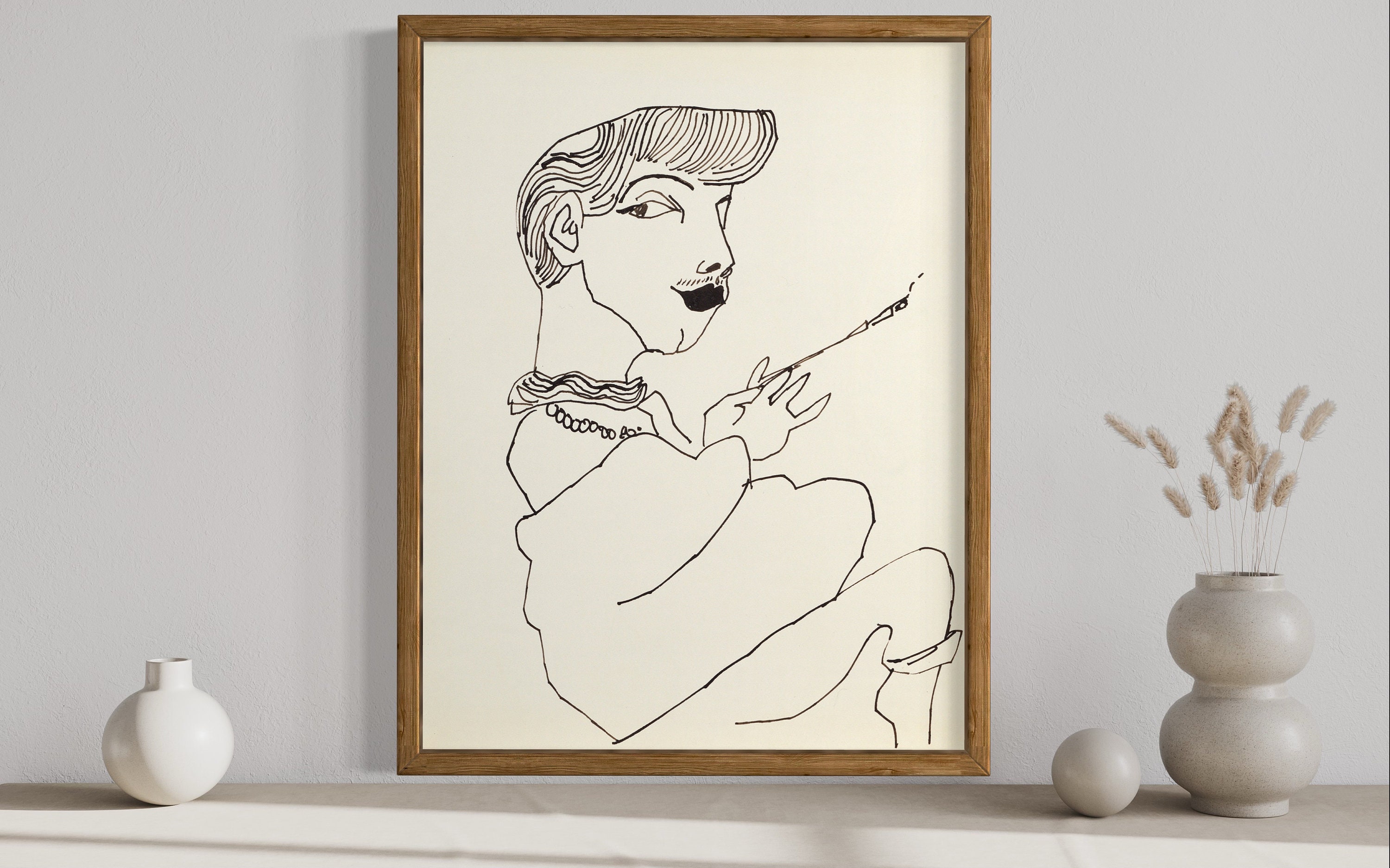 Andy Warhol Pencil Drawing Canvas Wall Artposter, Andy Warhol Wall Art ...