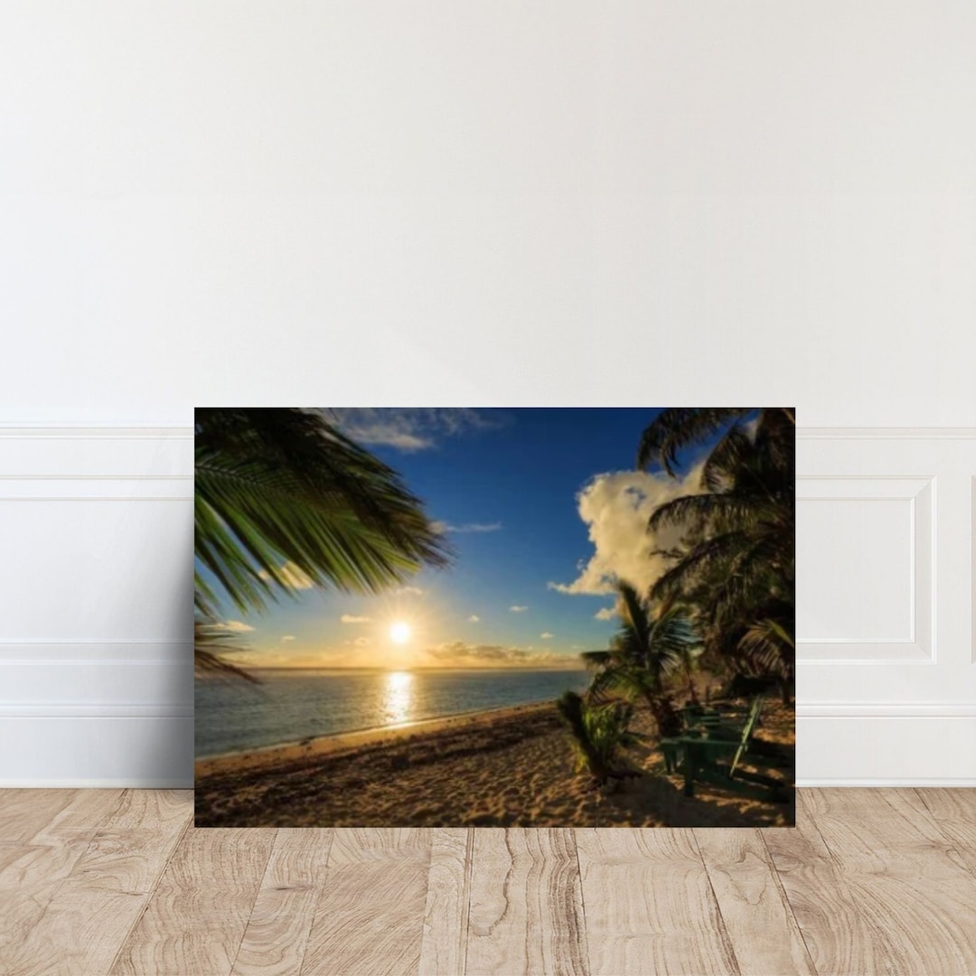 Sunset in Rarotonga Cook Island Canvas, Home Decor Ready to Hang ...