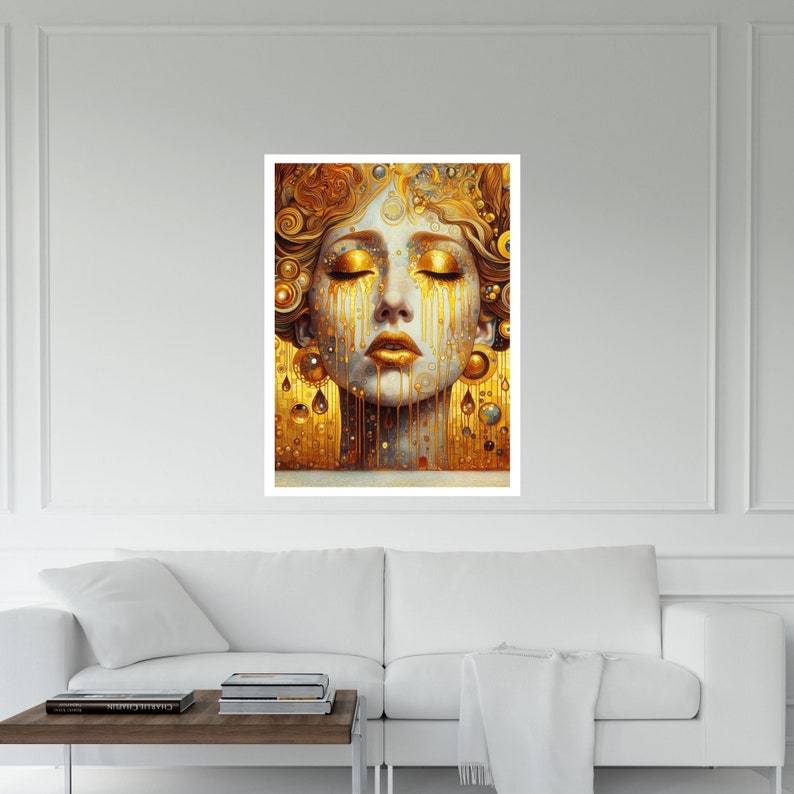 The Golden Tears Gustav Klimt Modern Abstract Reproduction Canvas Wall ...