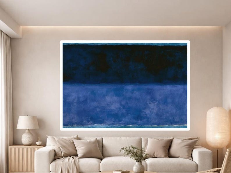 Mark Rothko Blue Minimalist Wall Art Print, Color Field Canvas Decor ...