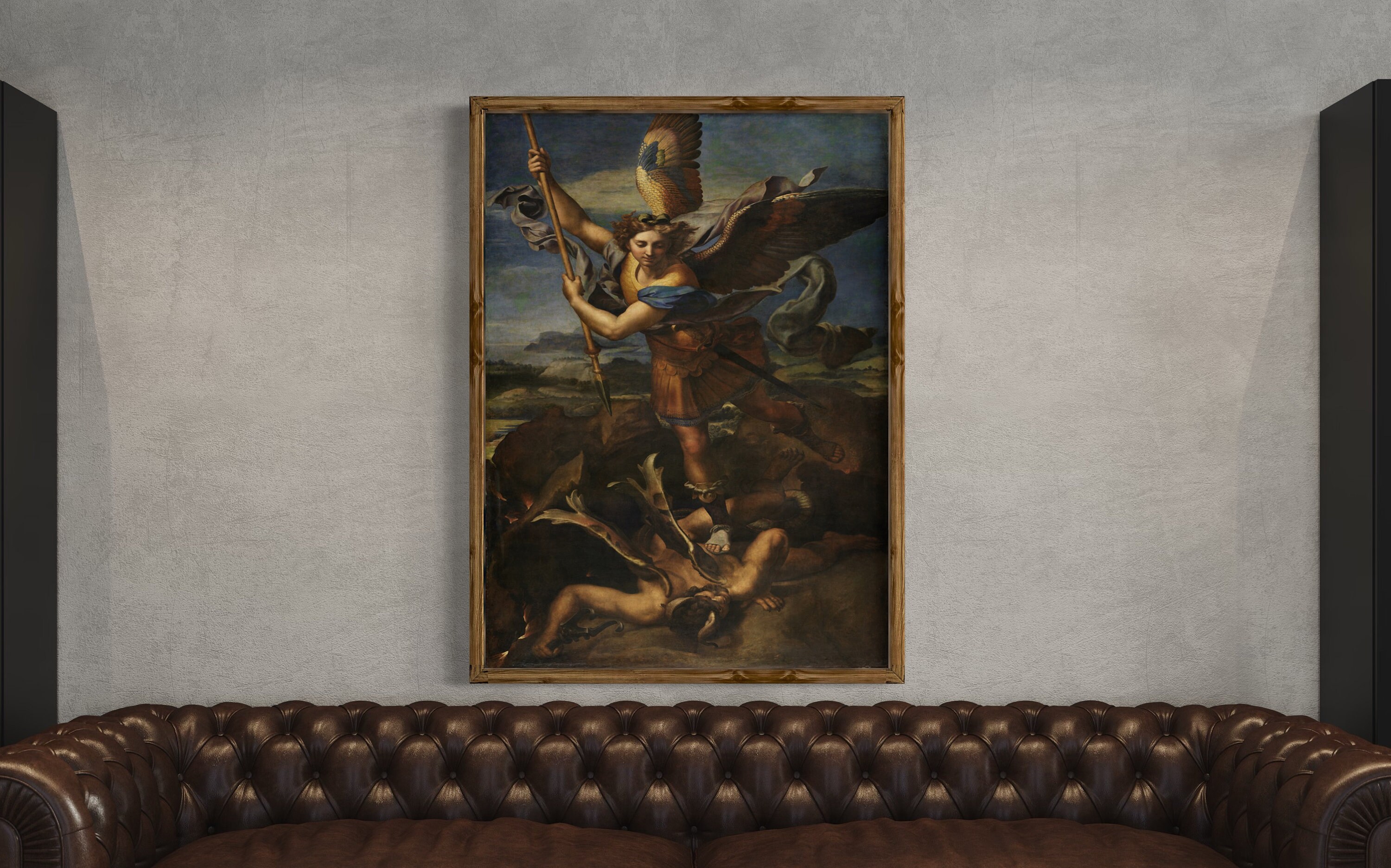 Raphael St. Michael Vanquishing Satan 1518 Poster Print Canvas Wall Art ...