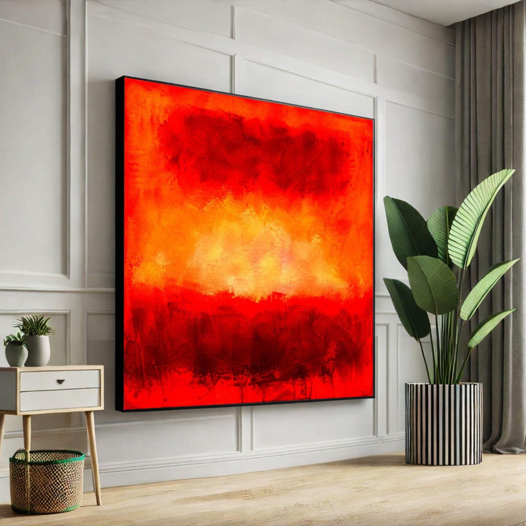 Mark Rothko Orange Red Framed Wall Art, Bold Color Field Canvas Print ...
