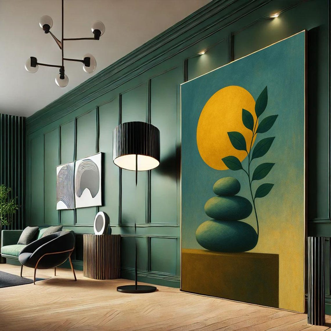 Zen Stones Canvas Art Print: Calming Boho Decor - Etsy