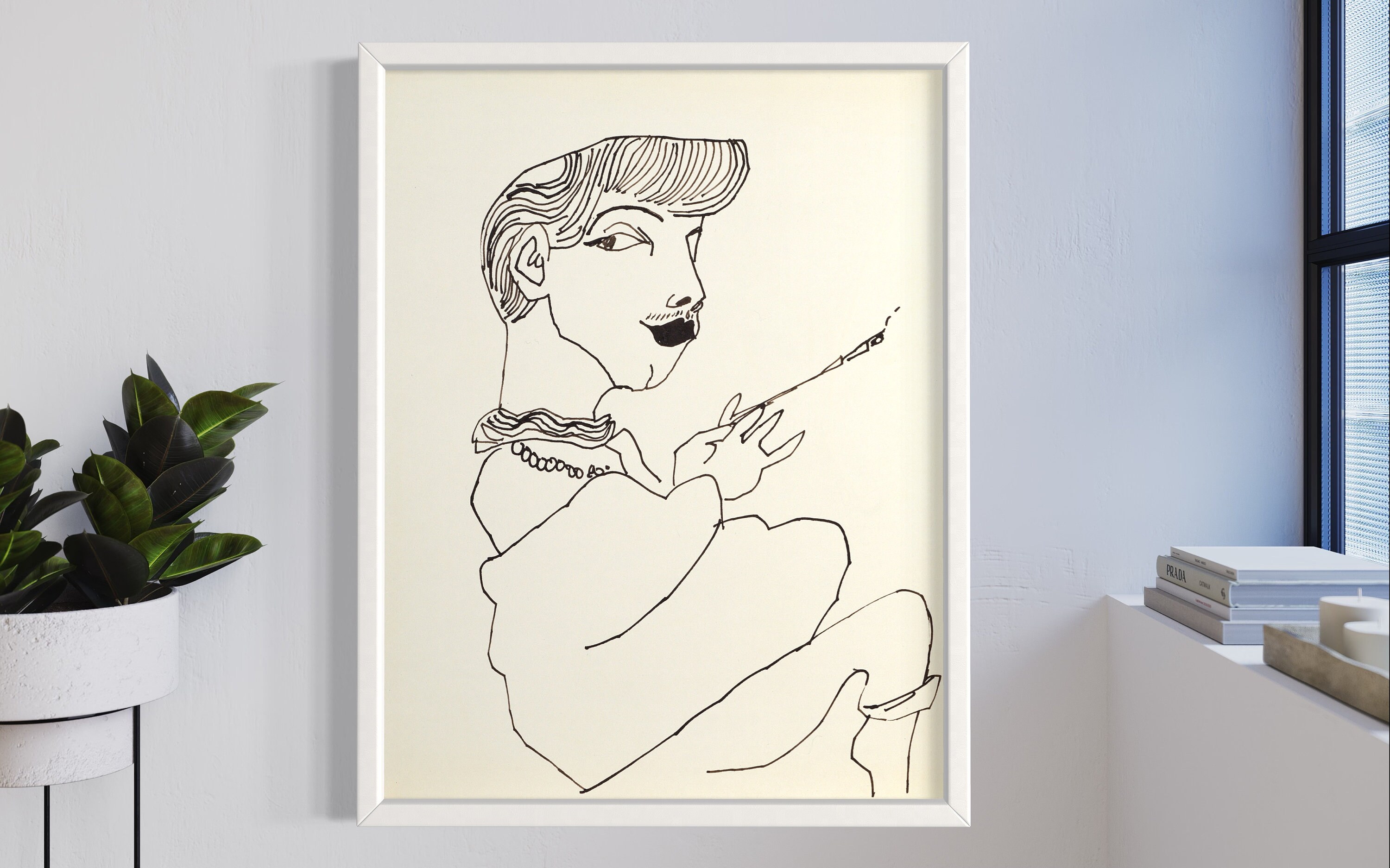 Andy Warhol Pencil Drawing Canvas Wall Artposter, Andy Warhol Wall Art ...