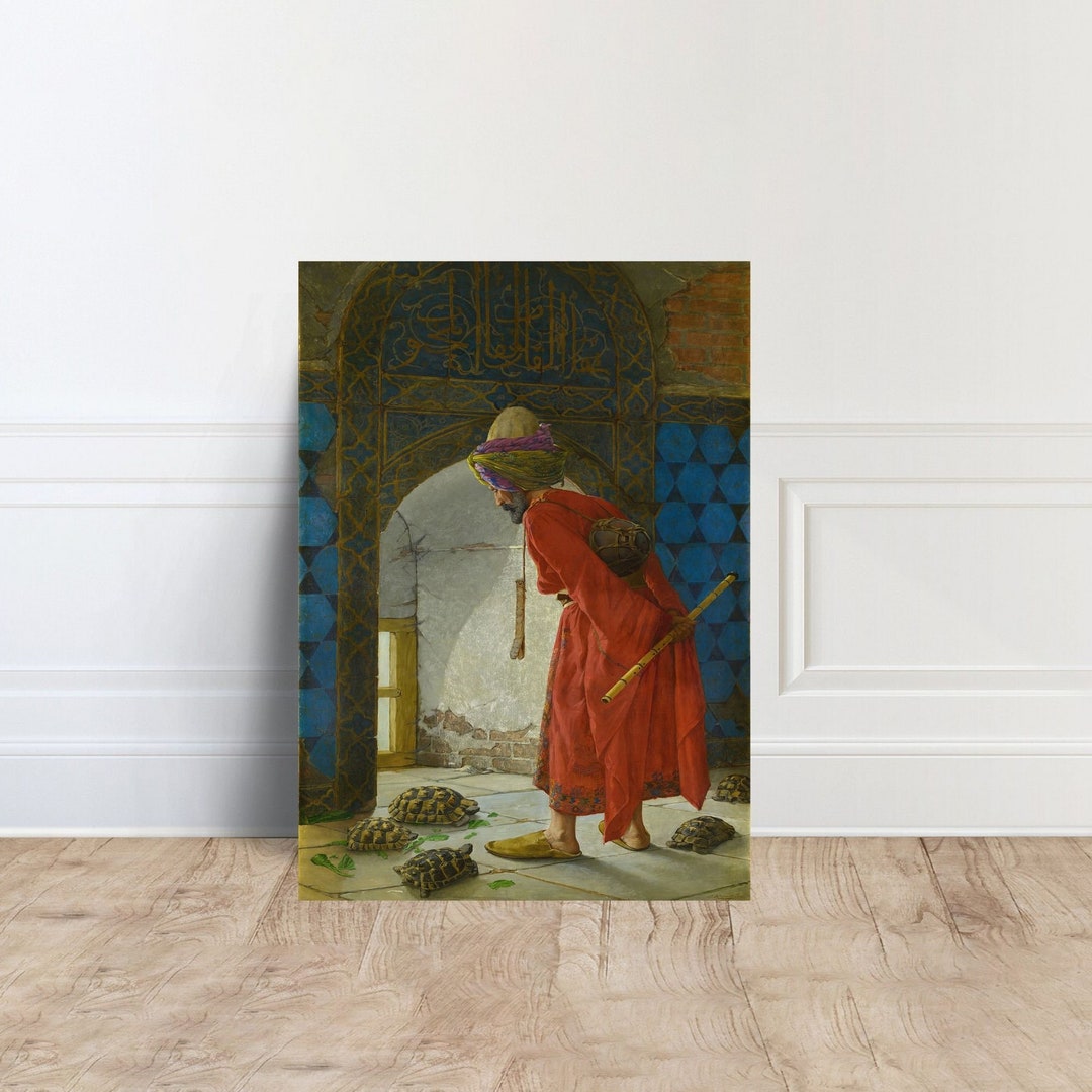 The Turtle Trainer, Turtles and Man, Osman Hamdi Bey Canvas Wall Art ...