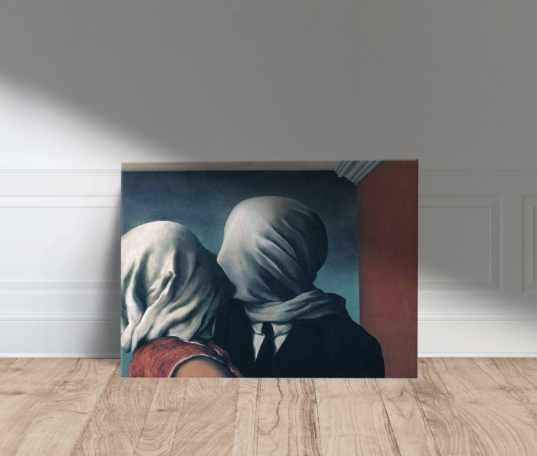 Magritte Prints, Rene Magritte the Lovers Poster, Canvas Wall Art Print ...