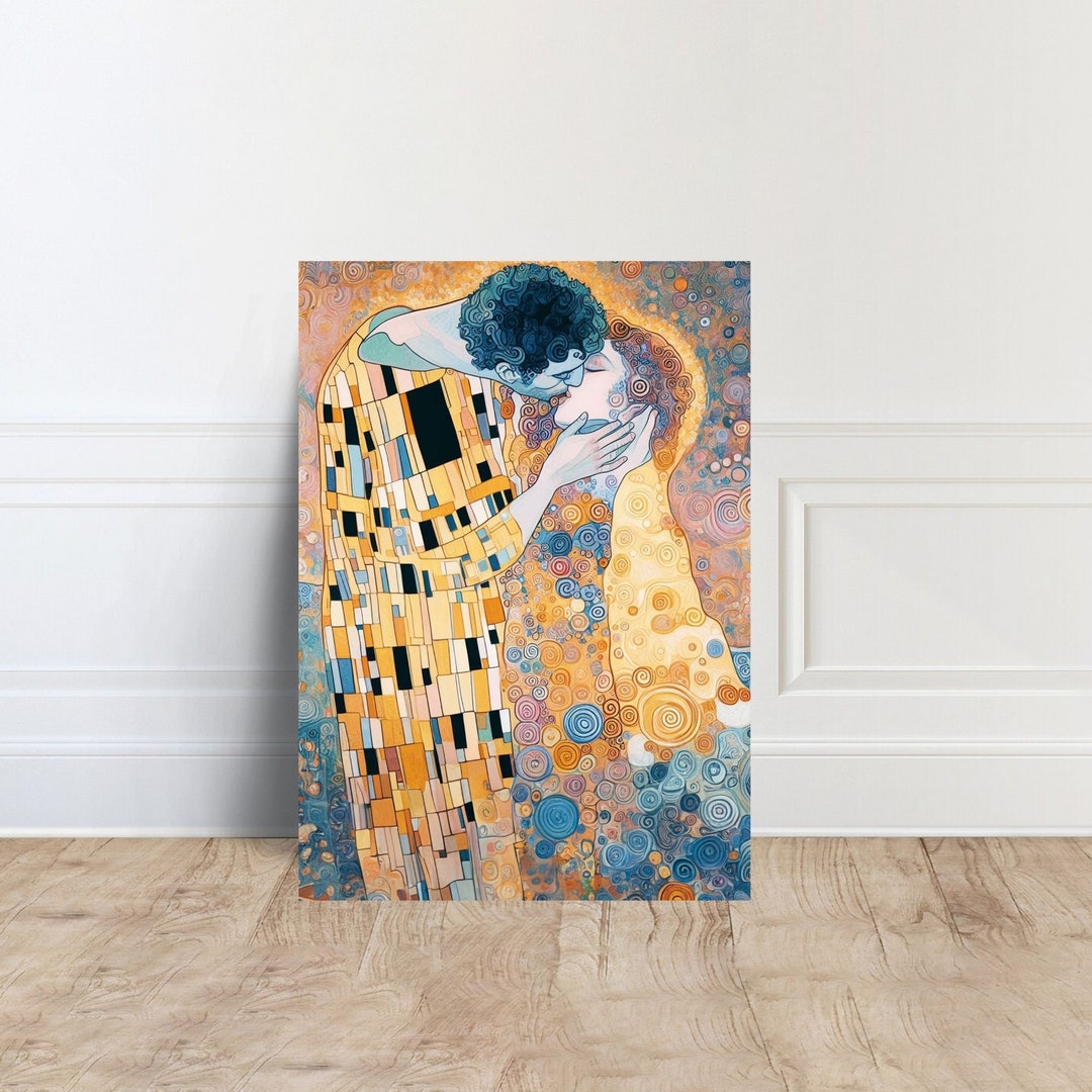 Gustav Klimt the Kiss Reproduction Canvas Wall Art Print - Etsy