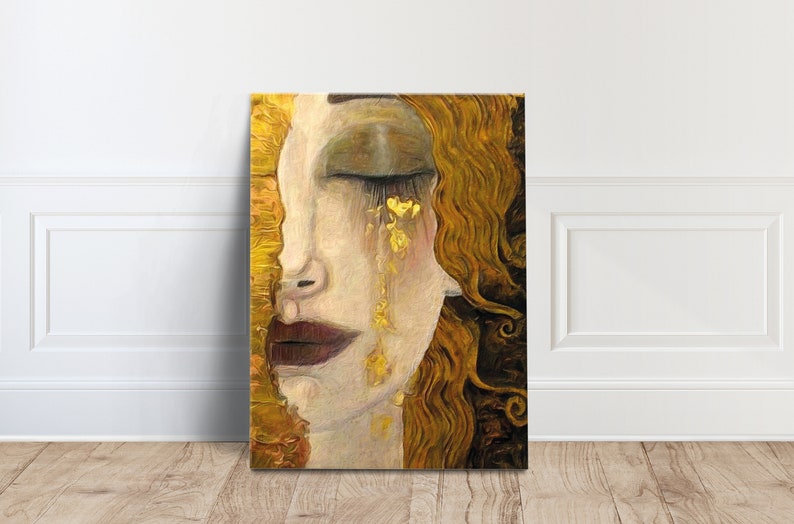 Gustav Klimt the Golden Tears Canvas Print – Ready to Hang Wall Art - Etsy