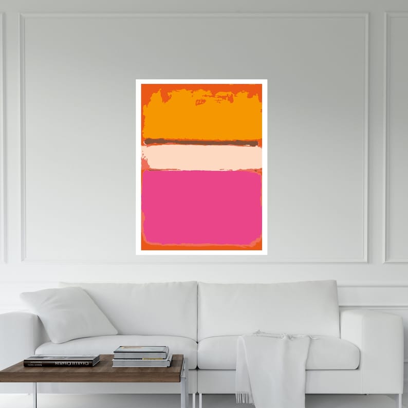 Mark Rothko Pink Yellow Wite Canvas Wall Art, Mark Rothko Style Canvas ...