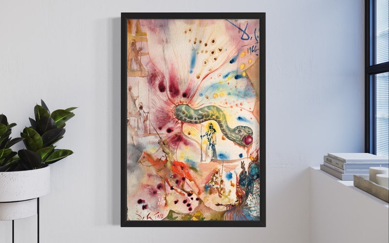 Salvador Dali the Snake and the Apple Canvas Print,surrealism Poster ...