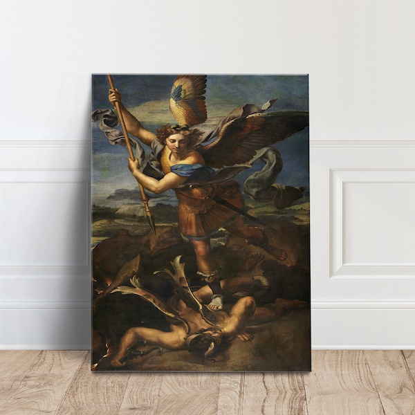 St Michael Satan Art - Etsy