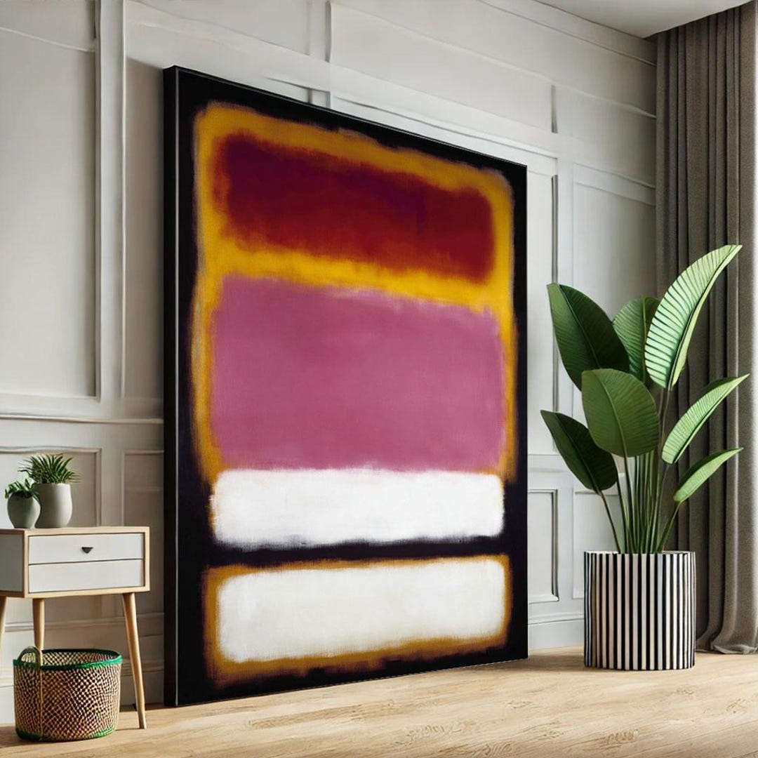 Mark Rothko Burgundy Gold Canvas Wall Art Print Modern Living Room ...