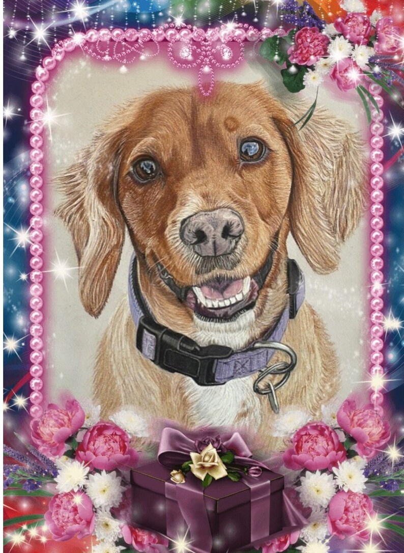 Cocker Spaniel Birthday Card, Custom Pet Portrait Cards, Bespoke Dog ...