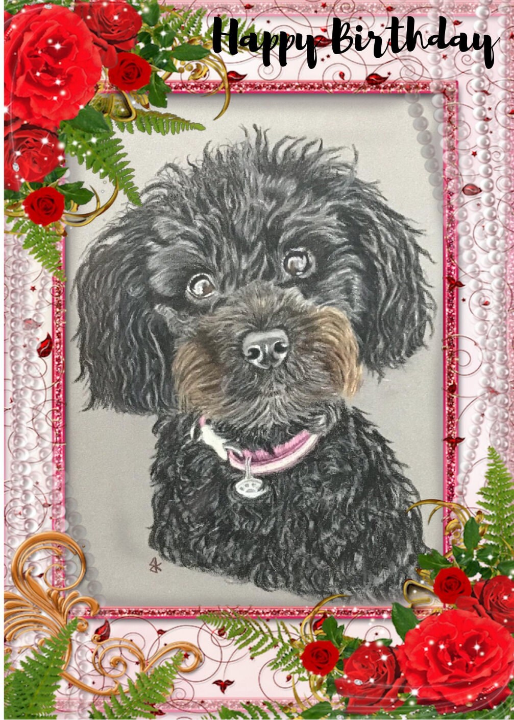 Toy Poodle Birthday Card, Custom Pet Portrait Cards, Toy Poodle Lover ...