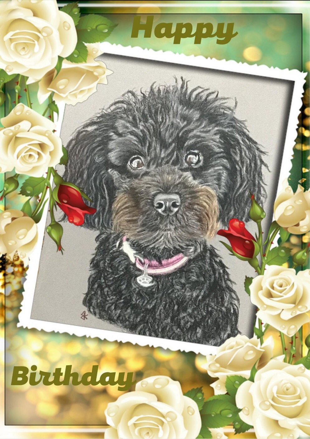 Toy Poodle Birthday Card, Custom Pet Portrait Cards, Toy Poodle Lover ...