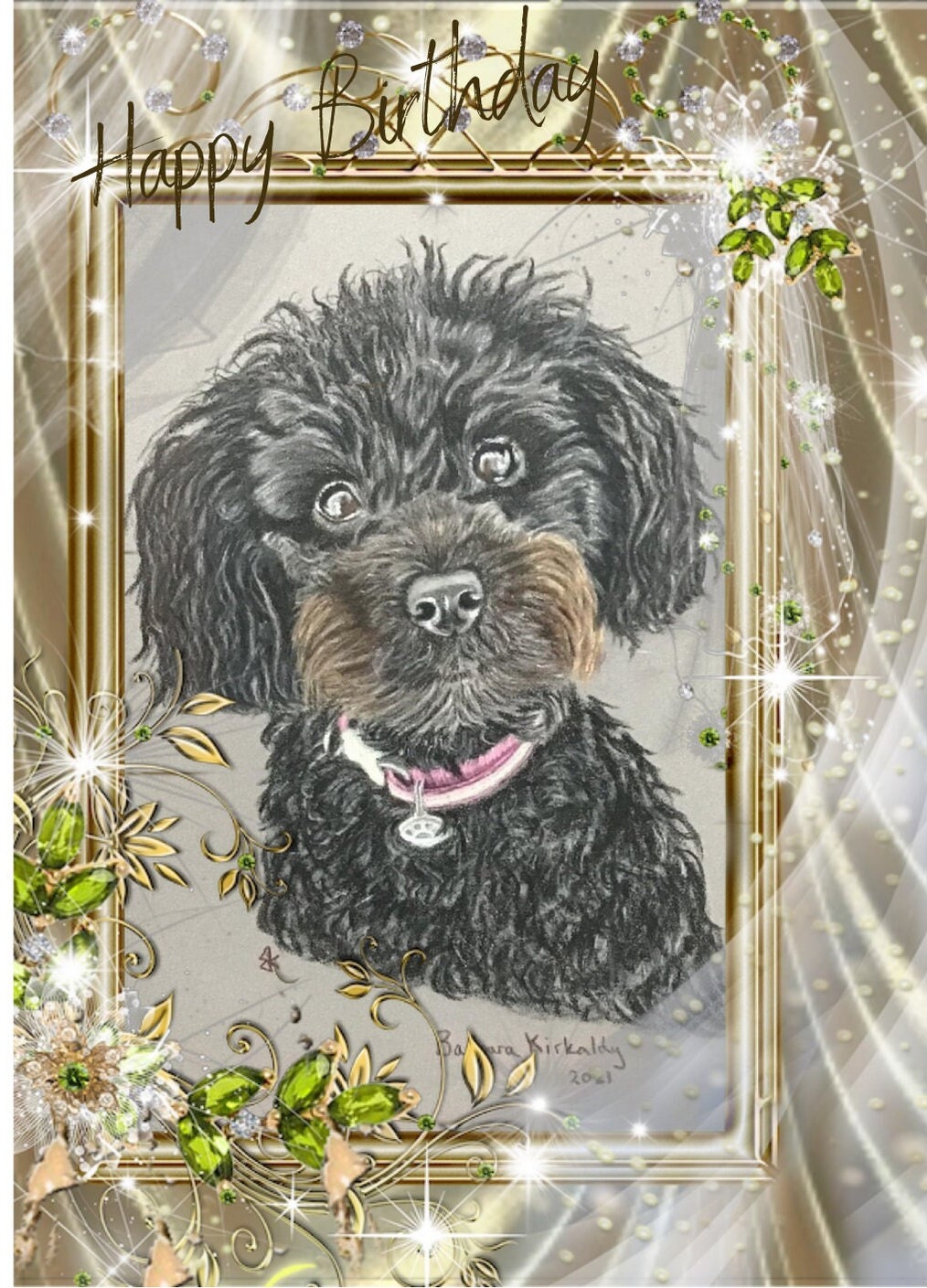 Toy Poodle Birthday Card, Custom Pet Portrait Cards, Toy Poodle Lover ...