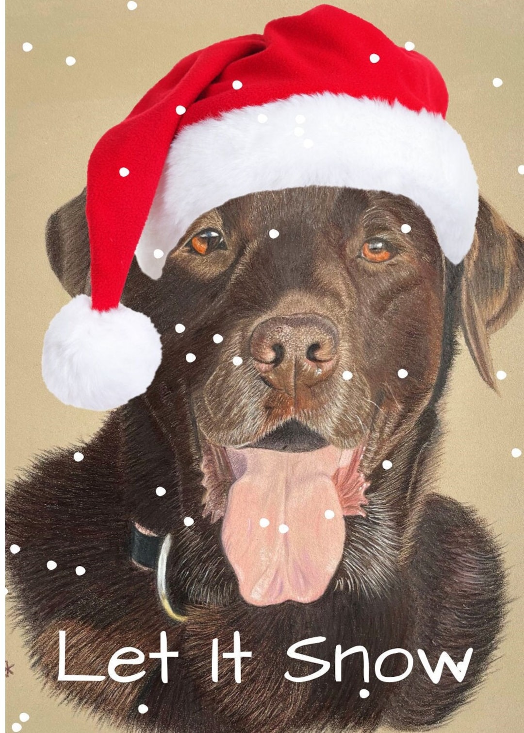Chocolate Labrador Christmas Card Custom Pet Portrait Cards - Etsy