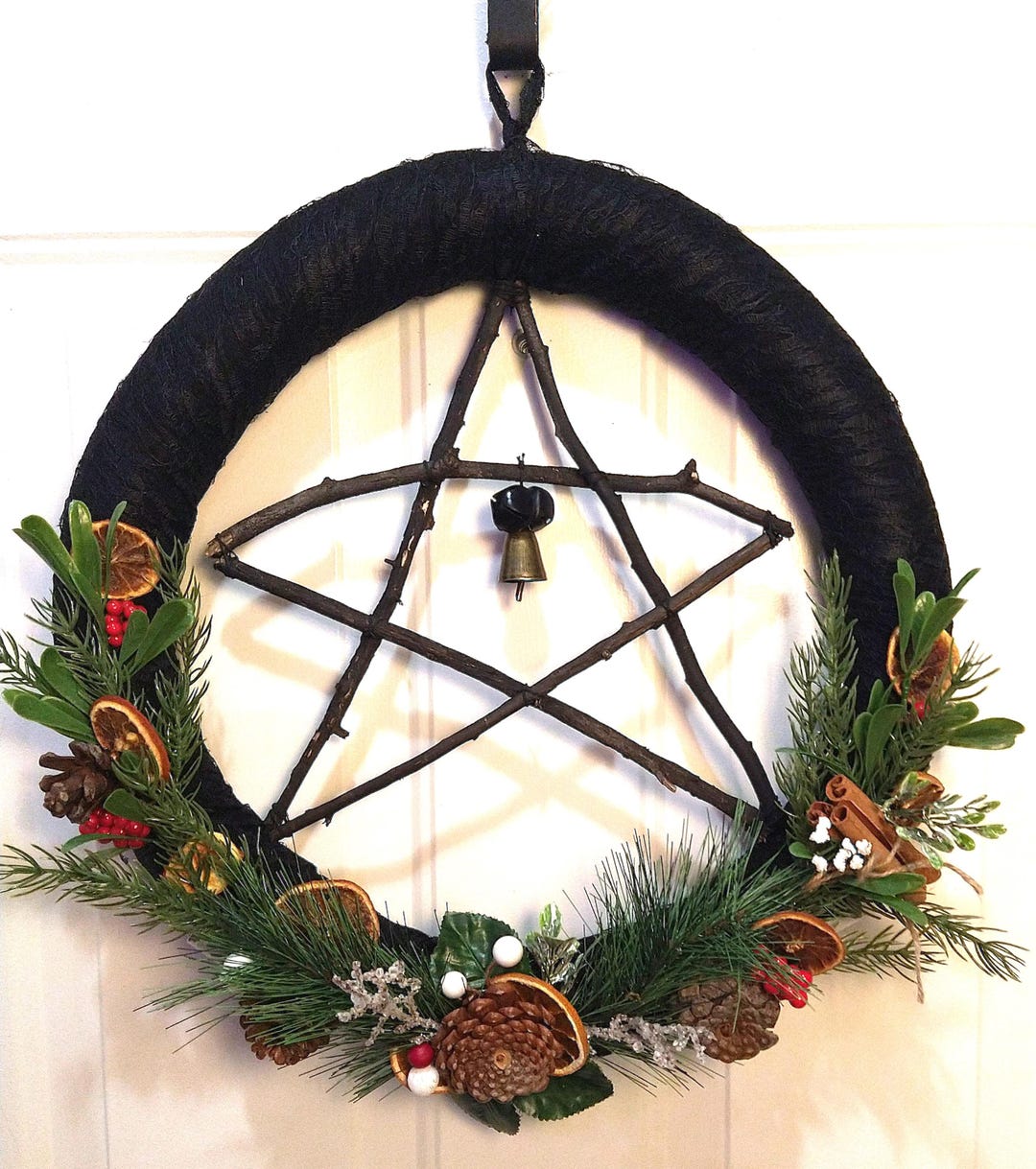 Pagan Wicca Yule Pentacle Pentagram Wreath - Etsy