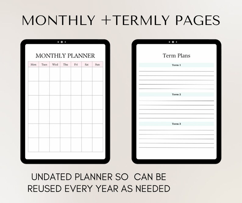 School Planner for Kids,printable Digital Planner,school Year Timetable ...