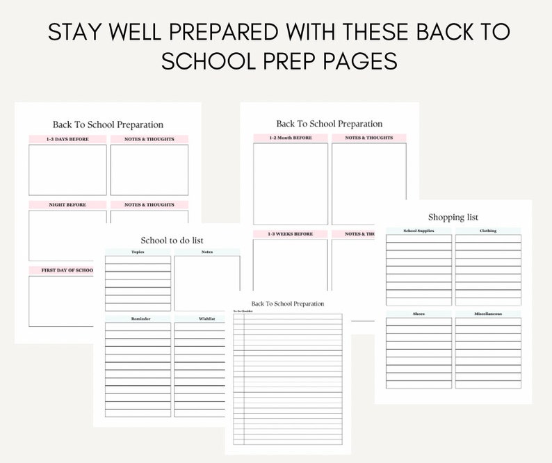 School Planner for Kids,printable Digital Planner,school Year Timetable ...