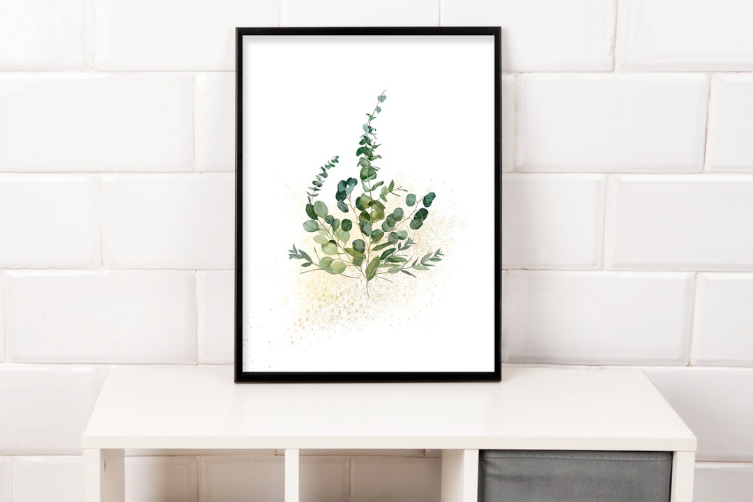 Printable Greenery Wall Art, Living Room Decor Modern Wall Art, - Etsy