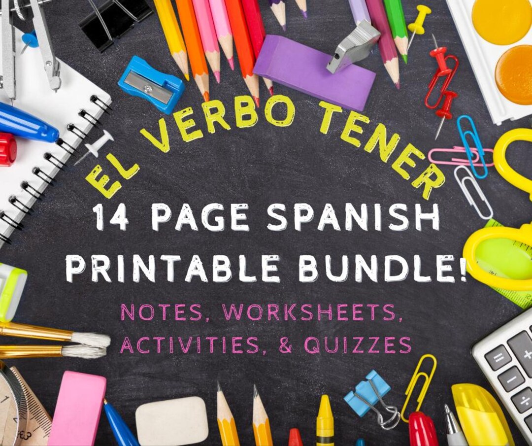 Spanish Tener Lesson Bundle, Tener Homeschool Spanish Activity, El ...
