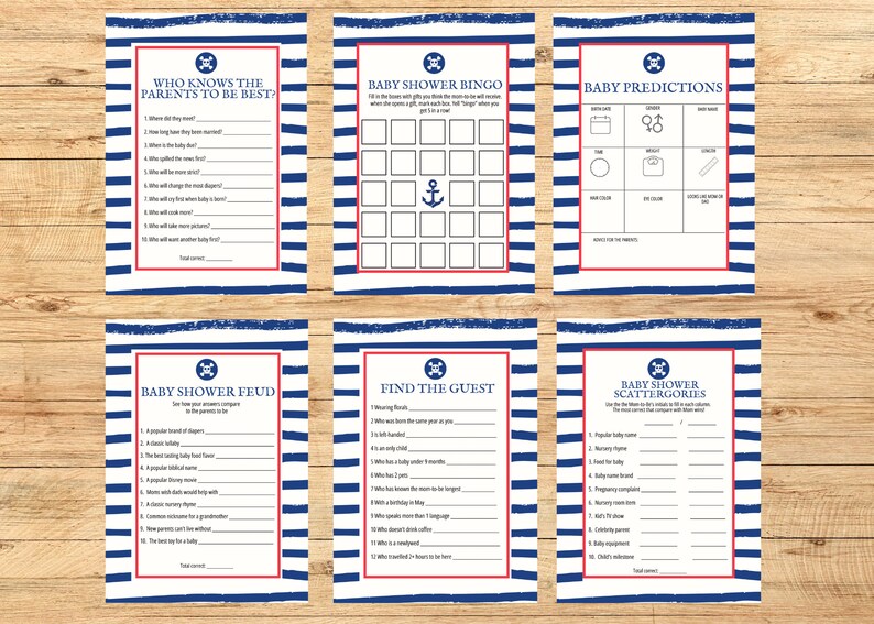 Ahoy Its a Boy Baby Shower Game Printable, Nautical Baby Shower Sign ...