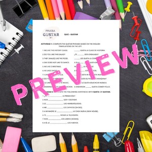 Spanish Gustar Lesson Bundle, Gustar Homeschool Spanish Activity, Verb ...