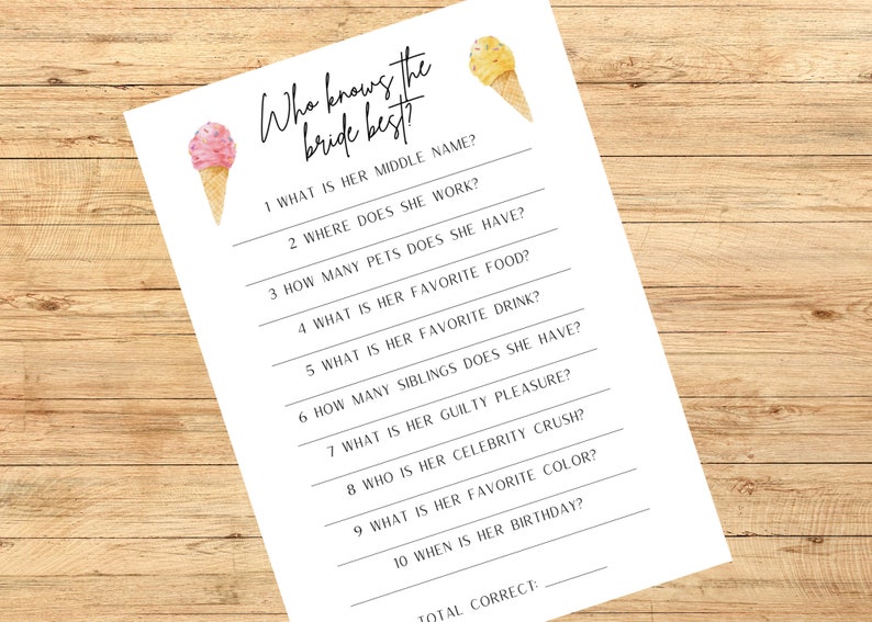 Ice Cream Bridal Shower Games Printable, She's Been Scooped up Bridal ...