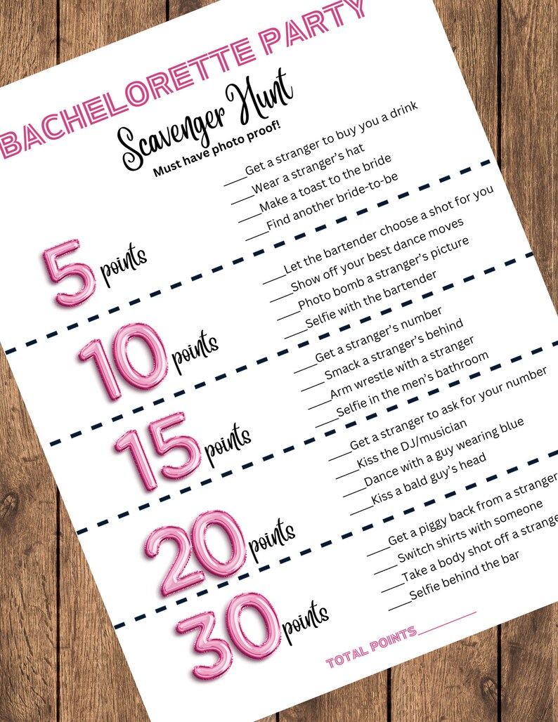 Bachelorette Scavenger Hunt, Bachelorette Party Scavenger Hunt Instant ...