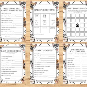 Dog Baby Shower Game, Puppy Couples Shower Sign, Gender Neutral Dog ...