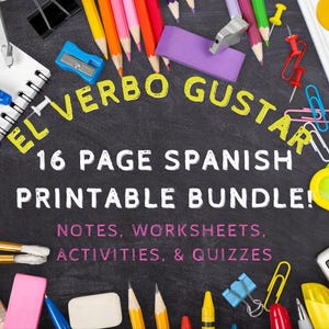 Spanish Gustar Lesson Bundle, Gustar Homeschool Spanish Activity, Verb ...