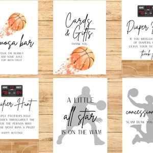 Basketball Baby Shower Sign Printable, A Little All Star is on the Way ...