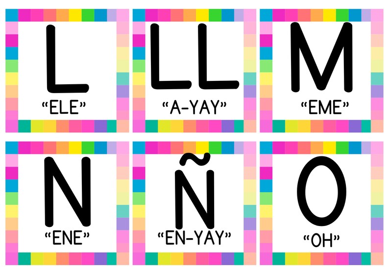 Spanish Alphabet Flashcards, Learn Spanish Flashcards, El Alfabeto ...