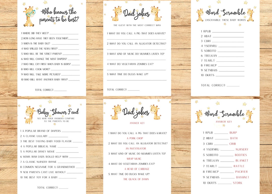 Giraffe Baby Shower Game Printable Stand Tall Little One Baby - Etsy