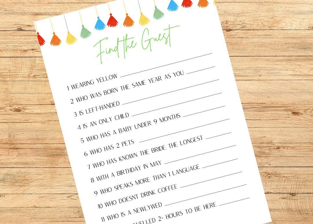 Fiesta Bridal Shower Game Printable, Taco Bout Love Bridal Shower Guest ...