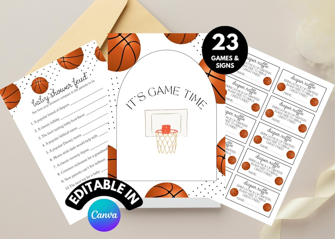 Basketball Baby Shower Game, Future Baller Baby Shower, Little All Star ...