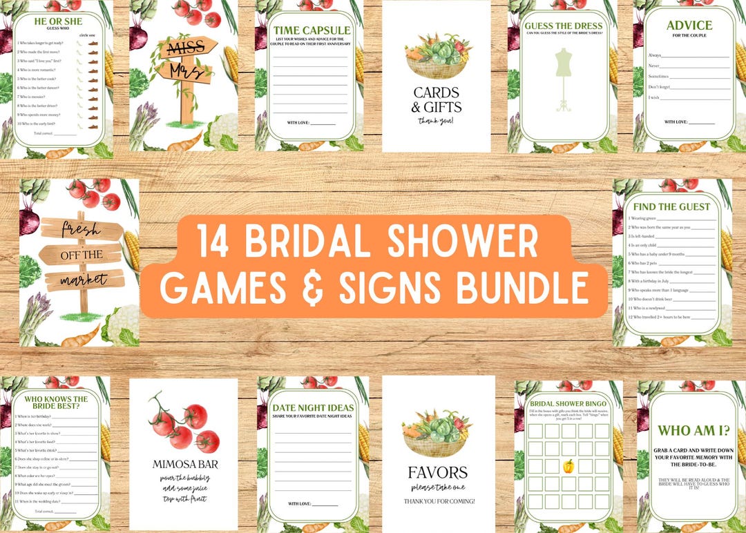 Farmers Market Bridal Shower, Fresh off the Market Bridal Shower Game ...